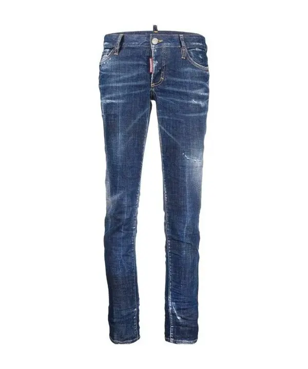 Dsquared2 Distressed-effect Cropped Skinny Jeans - Blue