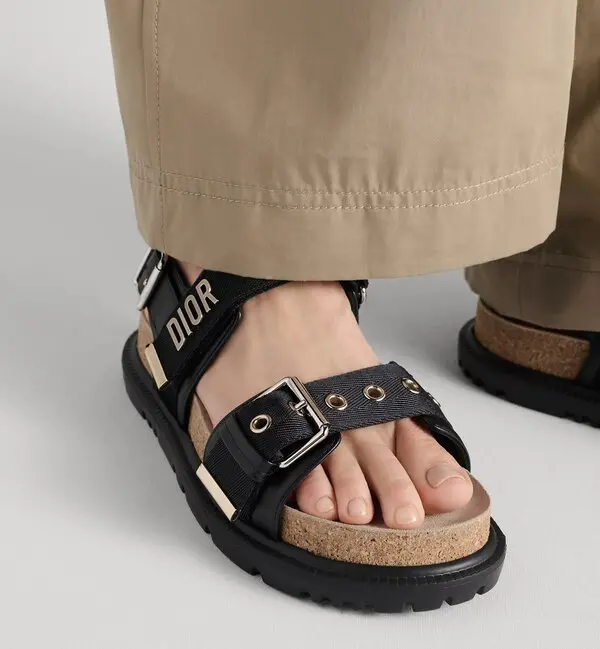 Dior Round Toe Flat Sandals