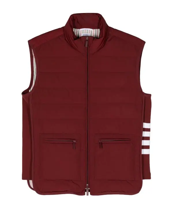 Thom Browne Funnel Neck Down Gilet - Red