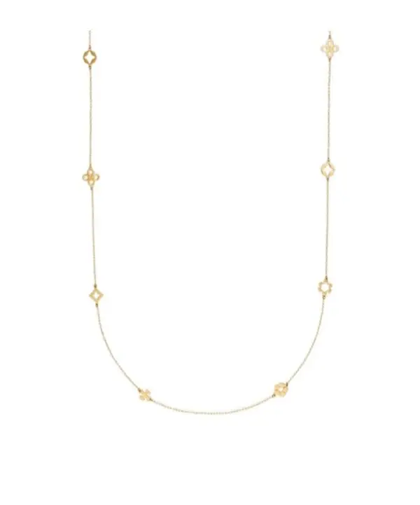 Tory Burch Kira Clover Long Necklace - Tory Gold
