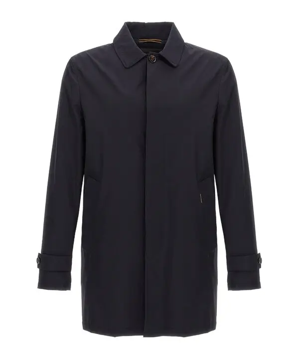 MOORER Vittor-kn Jacket With Adjustable Cuffs And Vented Back - Blue