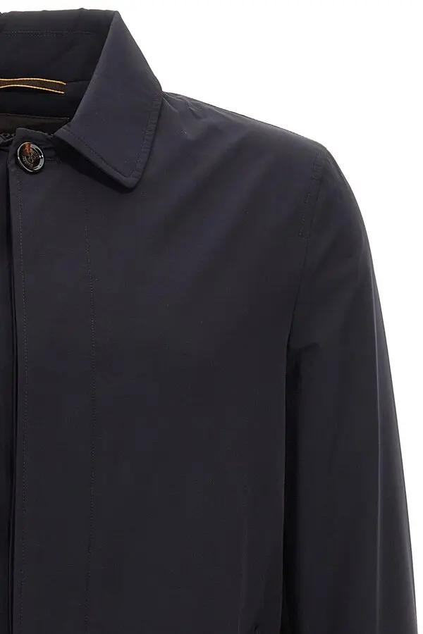 MOORER Vittor-kn Jacket With Adjustable Cuffs And Vented Back - Blue