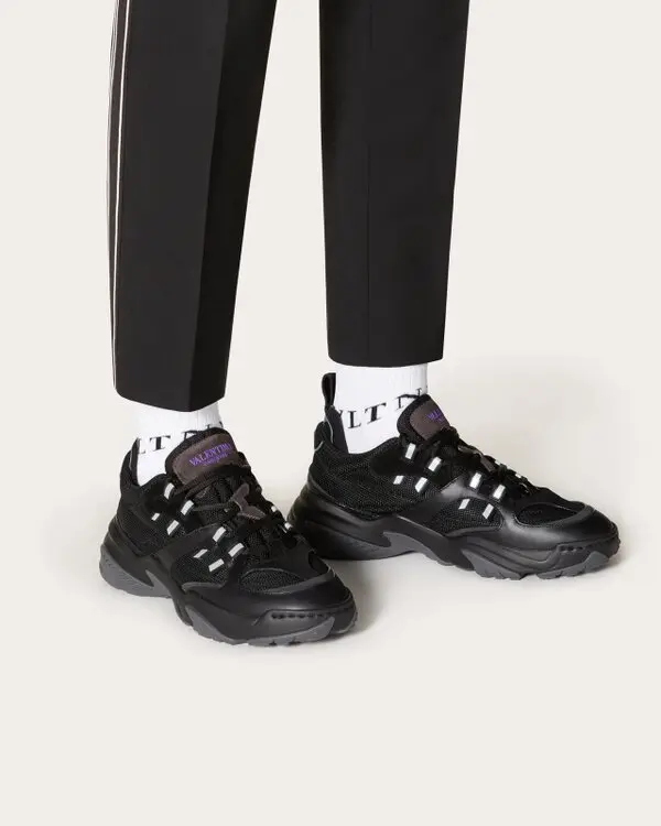 Valentino Garavani Low-top Sneakers With Embroidered Logo And Zip Closure