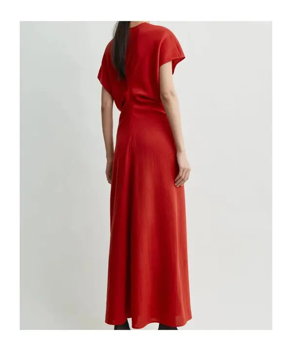 TOTEME Slouched-waist Crewneck Maxi Dress - Red
