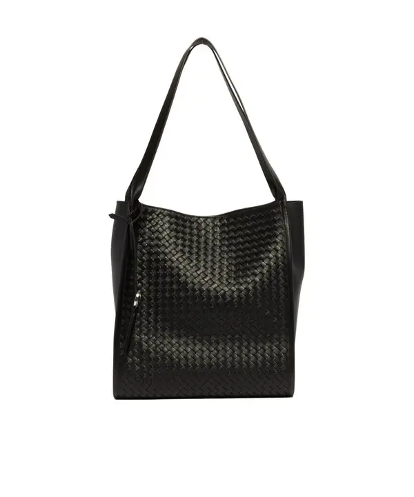 Bottega Veneta Corriere Intrecciato Tote Bag - Black