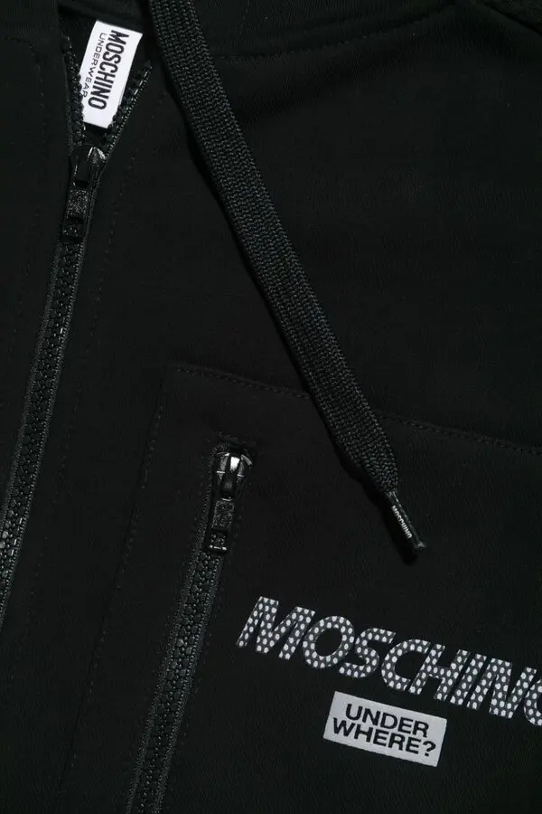 Moschino Long-sleeved Casual Jacket With Logo Emblem
