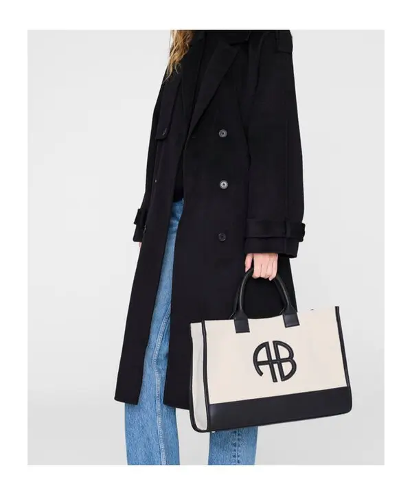 ANINE BING Lara Logo Tote Bag - White