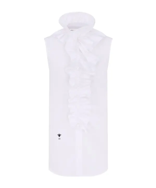 Dior Sleeveless Blouse With Detachable Ruched Collar - No