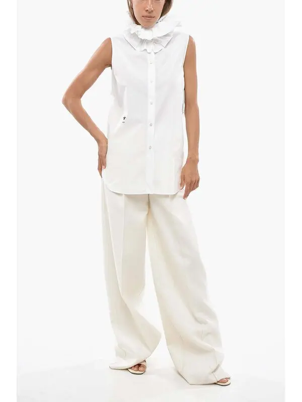 Dior Sleeveless Blouse With Detachable Ruched Collar