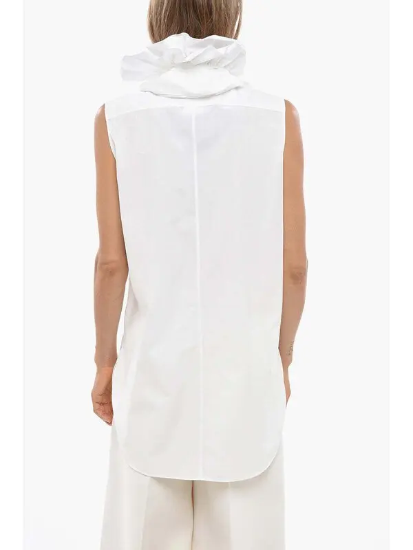Dior Sleeveless Blouse With Detachable Ruched Collar