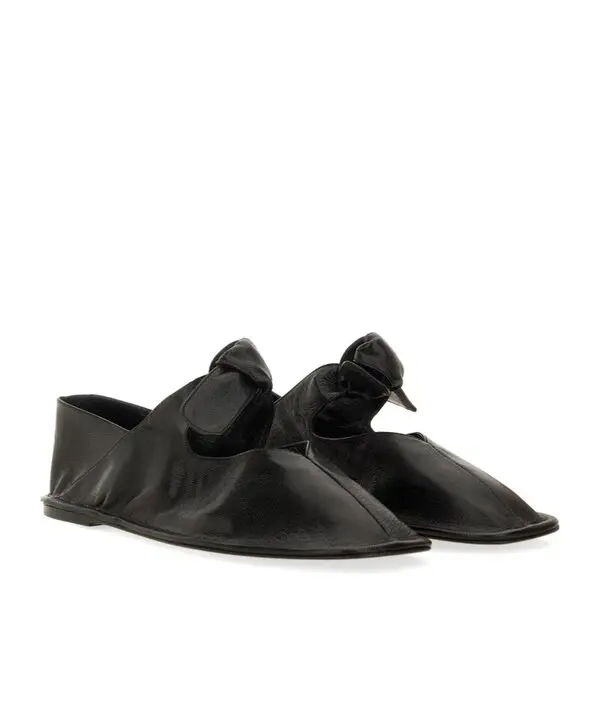 Hereu Square Toe Ballerina Flats - Black