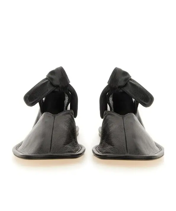 Hereu Square Toe Ballerina Flats - Black