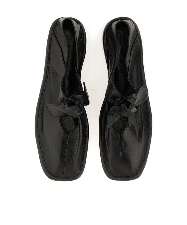 Hereu Square Toe Ballerina Flats - Black