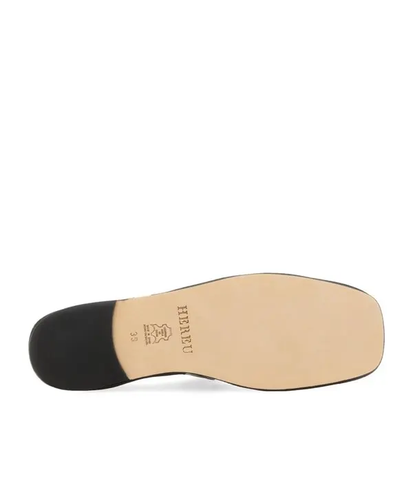 Hereu Square Toe Ballerina Flats - Black