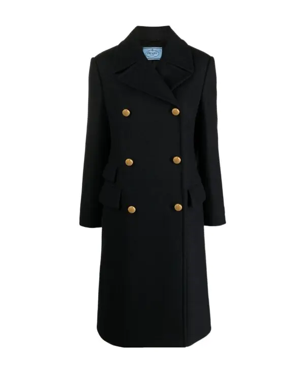Prada Double-breasted Wool Coat - Blue