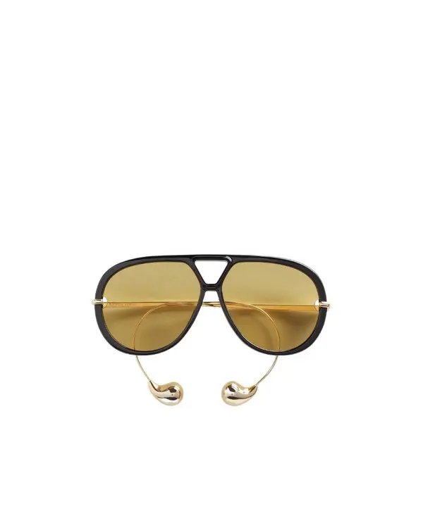 Bottega Veneta Aviator Metal-temple Sunglasses - Green