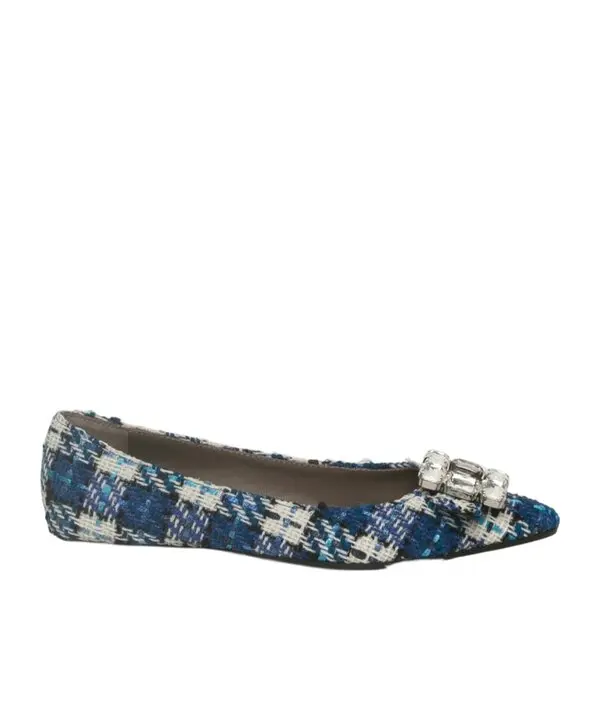 Roberto Festa Embellished Checked Ballerina Flats