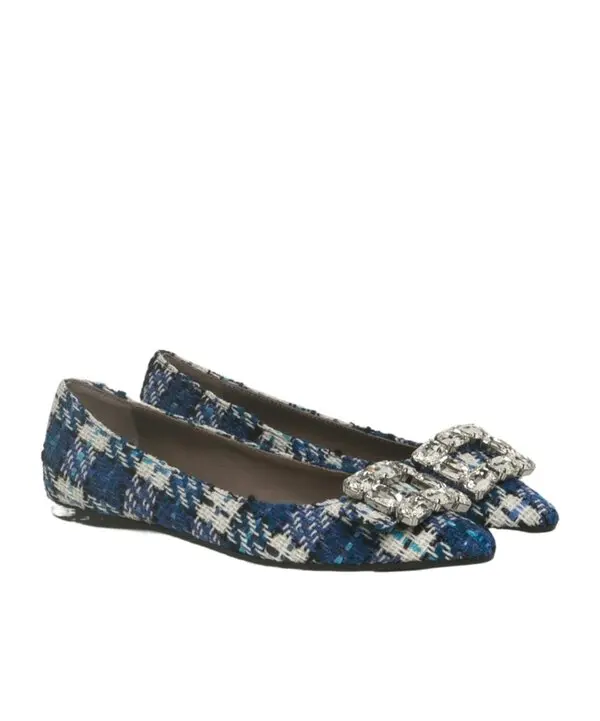 Roberto Festa Embellished Checked Ballerina Flats