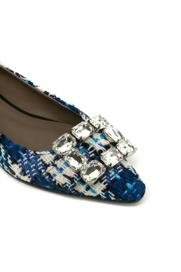 Roberto Festa Embellished Checked Ballerina Flats