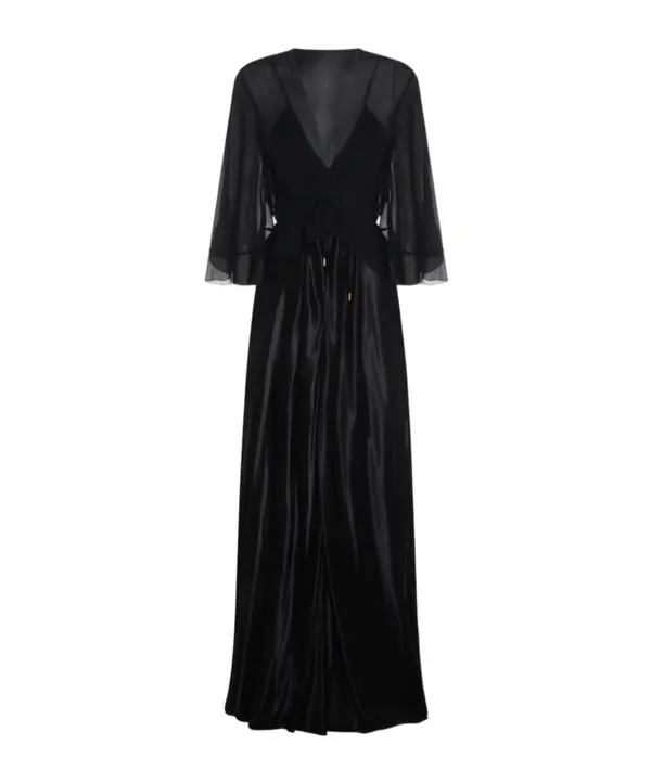 Alberta Ferretti Ruched V-neck Dress