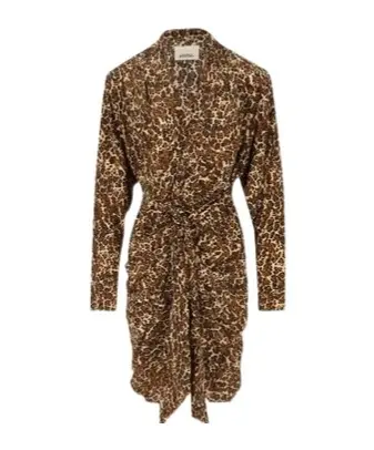 Isabel Marant Étoile Leopard Print" Long-sleeve Dress