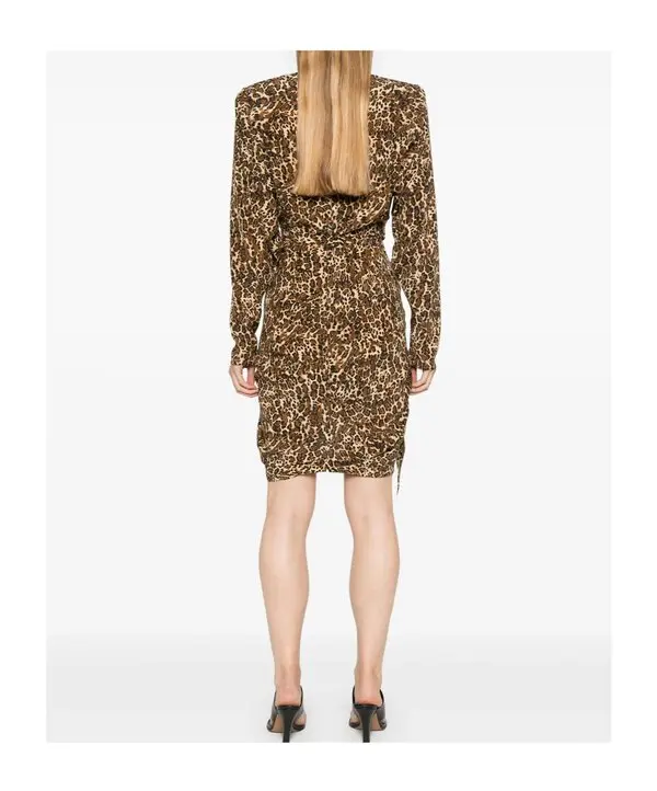Isabel Marant Étoile Leopard Print Long Sleeve Dress