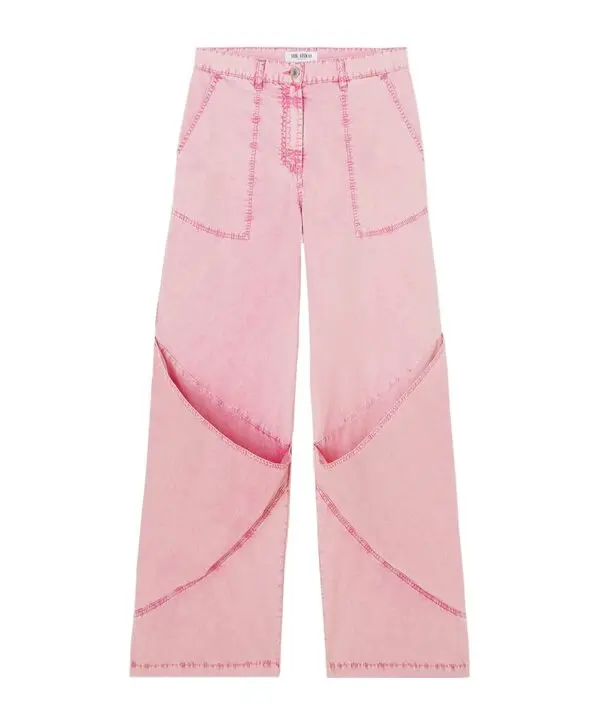 Attico Belt-loop Wide-leg Pants - Pink