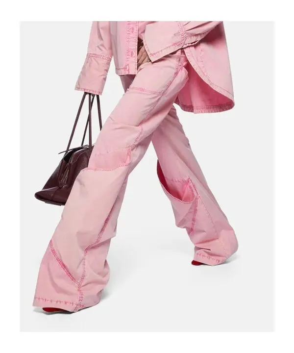Attico Belt-loop Wide-leg Pants - Pink