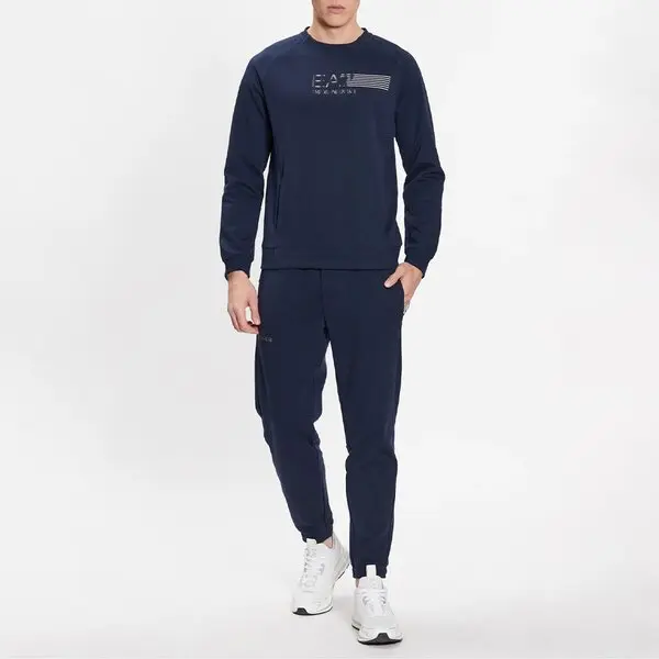 EA7 Logo Printed Crew Neck Sweater