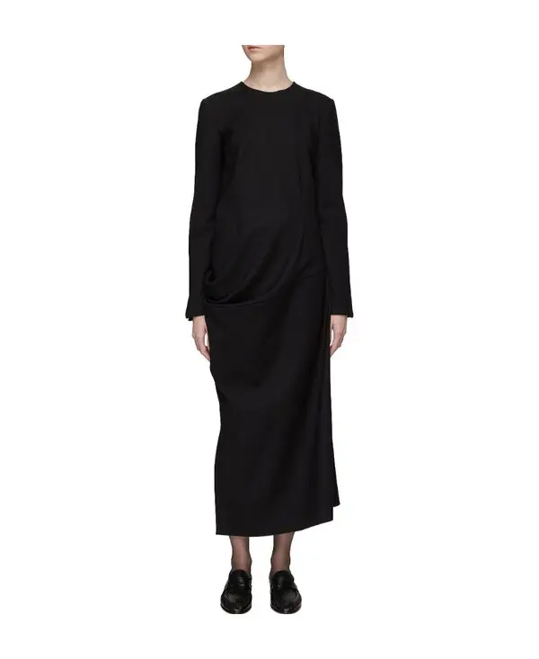 THE ROW Gathered Detail Long Sleeve Shift Dress