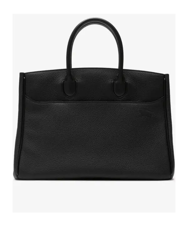 Burberry Top Handle Bag With Logo Detail - Black