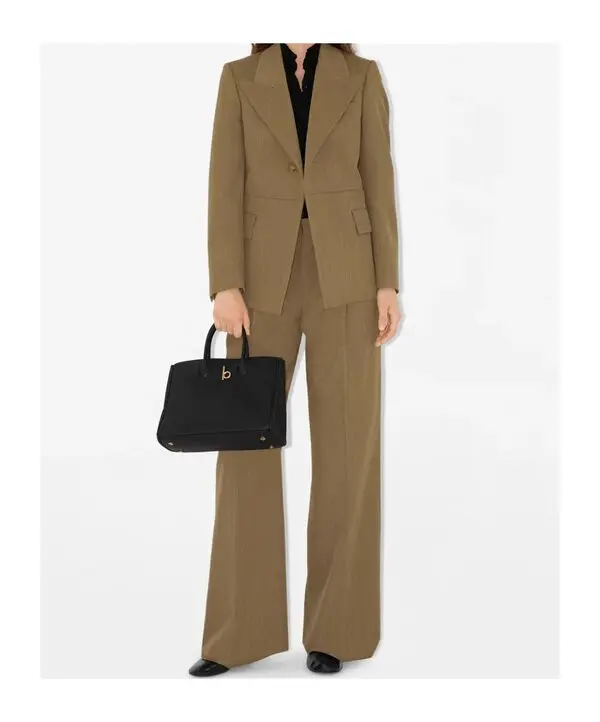 Burberry Top Handle Bag With Logo Detail - Black