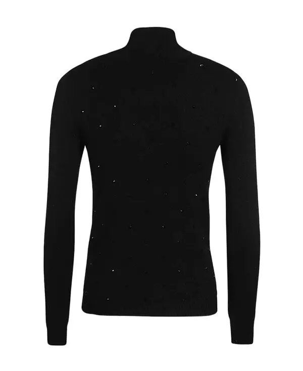 Ermanno Scervino High-neck Embellished Long-sleeve Sweater - Black