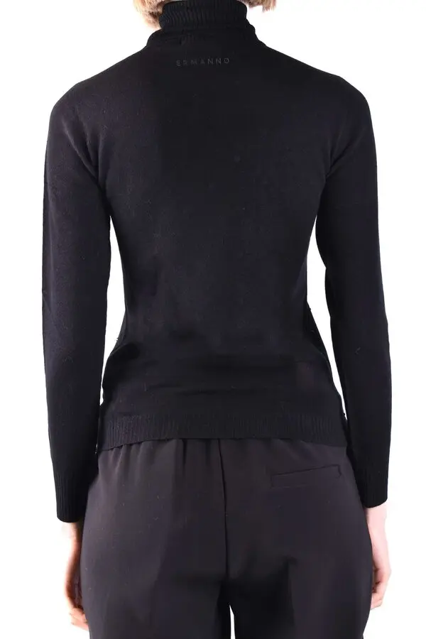 Ermanno Scervino High-neck Embellished Long-sleeve Sweater - Black