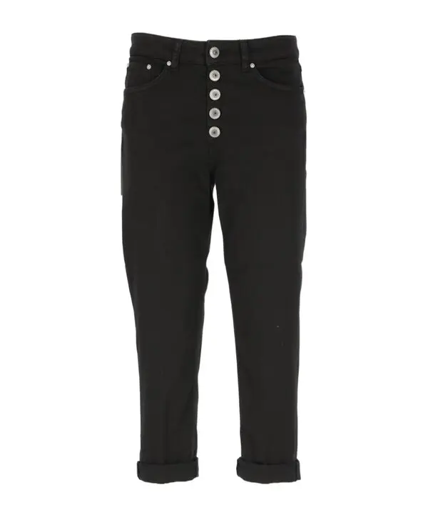 DONDUP High-waisted Cropped Stretch Jeans - Black