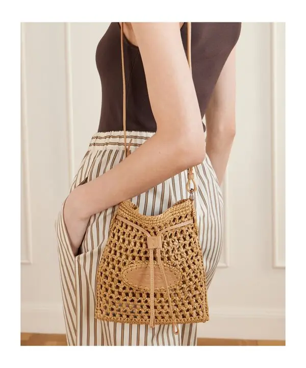 TOD'S Woven Tote Bag With Logo Detail