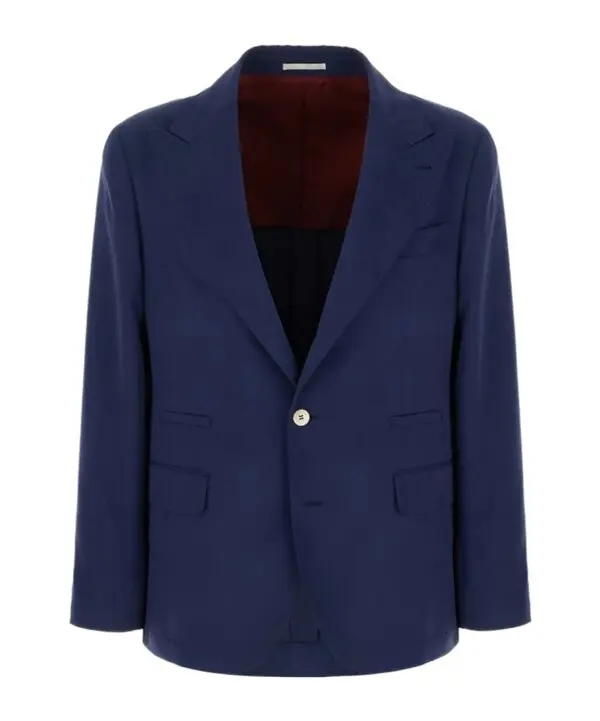 Brunello Cucinelli Single-breasted Silk Jacket - Blue