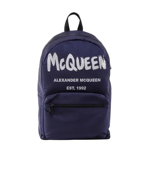 Alexander McQueen Graffiti Logo Backpack - Blue