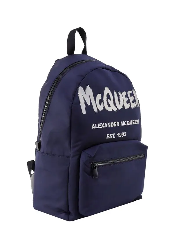 Alexander McQueen Graffiti Logo Backpack - Blue