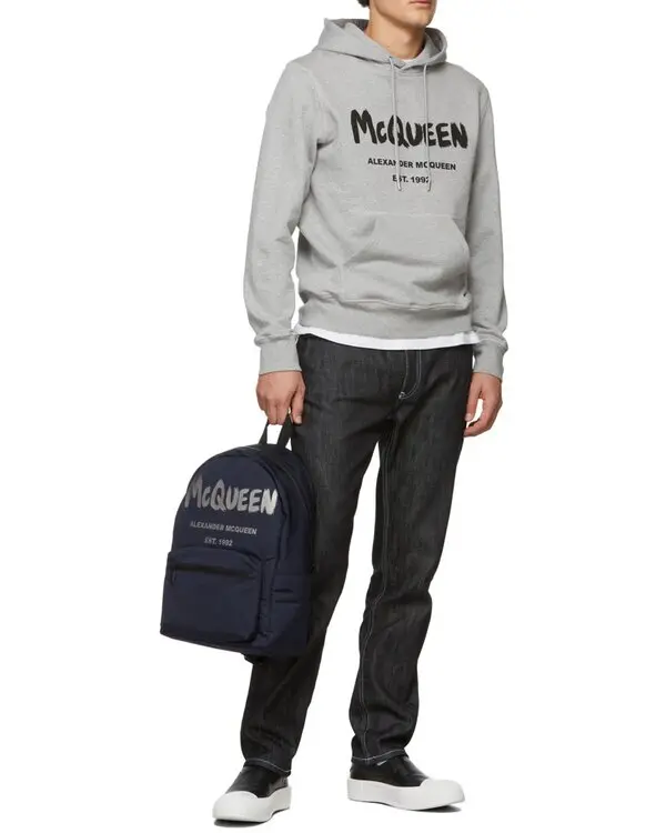 Alexander McQueen Graffiti Logo Backpack - Blue