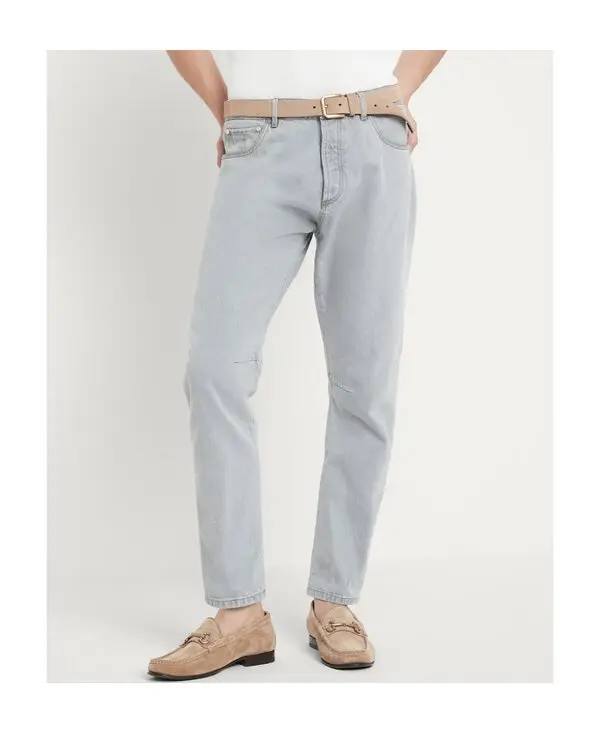 Brunello Cucinelli Slim Fit Jeans With Logo Detail - Gray
