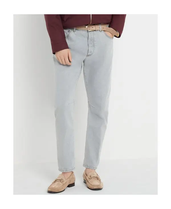 Brunello Cucinelli Slim Fit Jeans With Logo Detail - Gray
