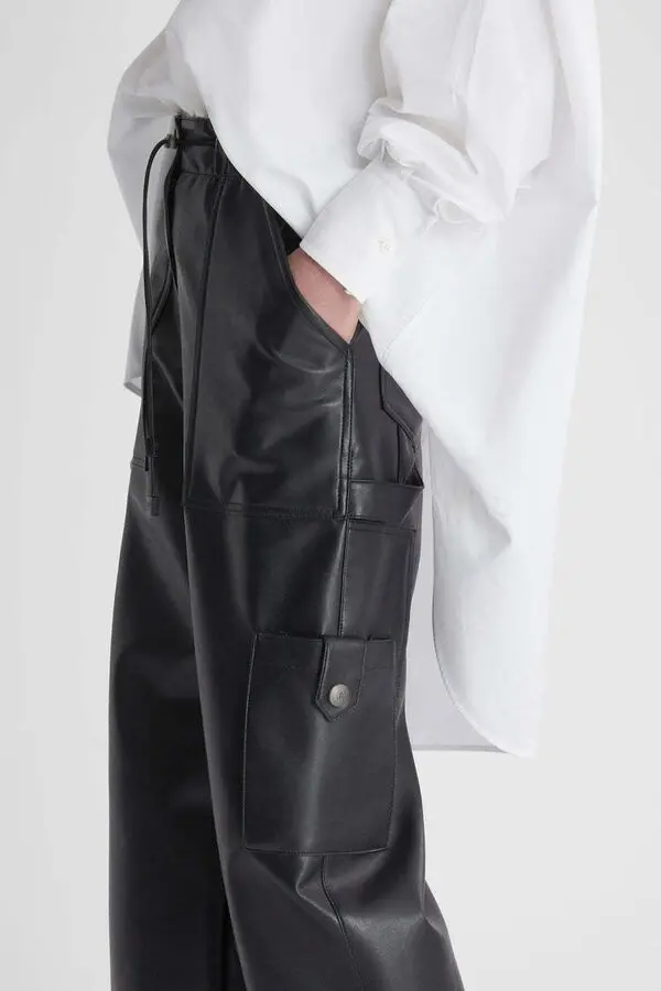 Ermanno Scervino Drawstring Faux-leather Cargo Trousers