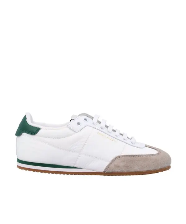 Saint Laurent Logo Printed Lace-up Sneakers - White/beige/green