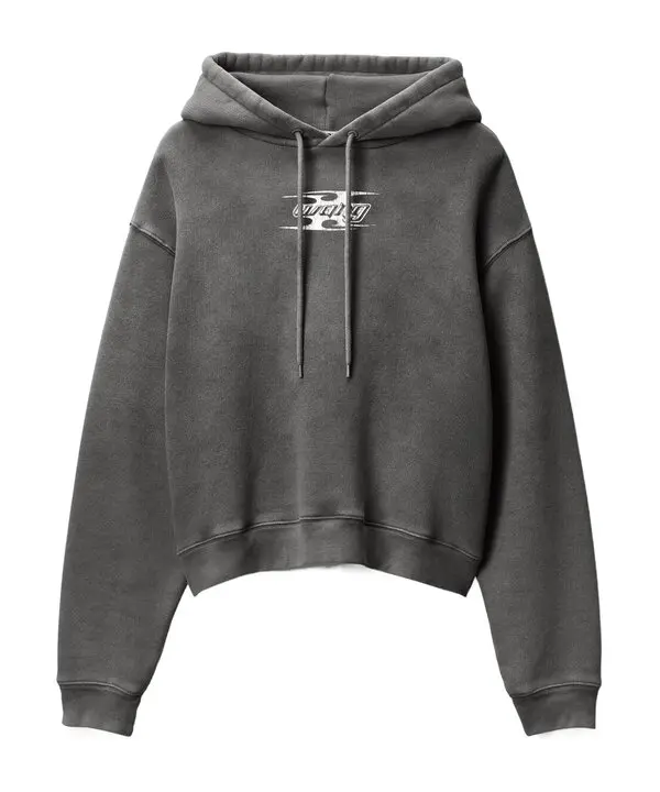 Alexander Wang Blade Logo Embossed Hoodie - Grey