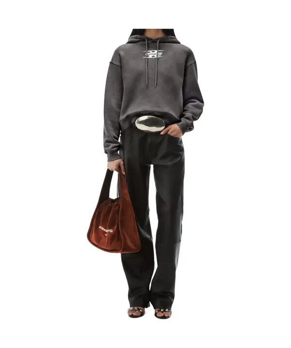 Alexander Wang Blade Logo Embossed Hoodie - Grey