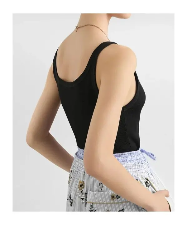 Dolce & Gabbana Ribbed Logo Tank Top - Black