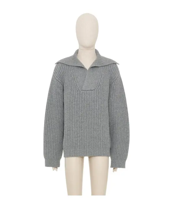 Valentino Garavani V-neck Long-sleeved Jumper - Gray