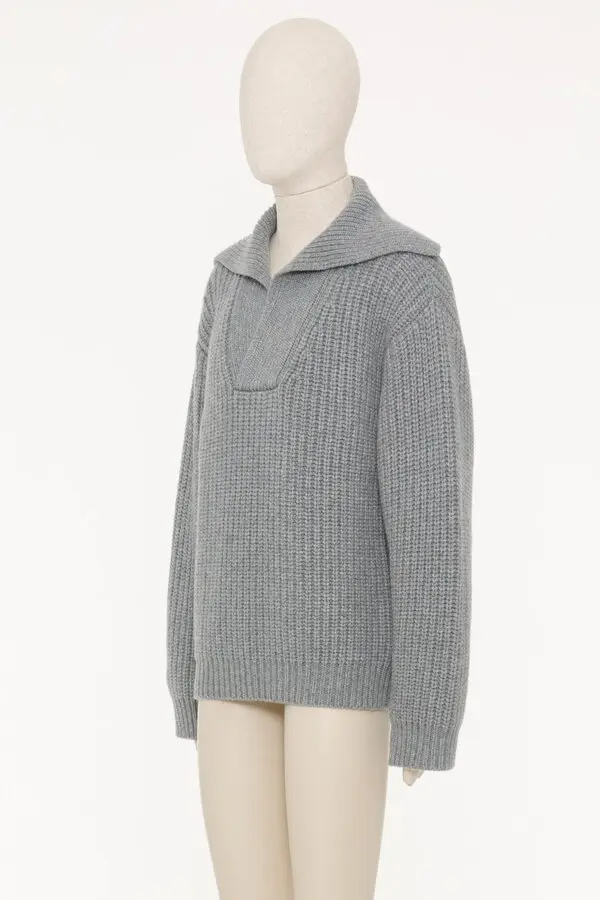 Valentino Garavani V-neck Long-sleeved Jumper - Gray