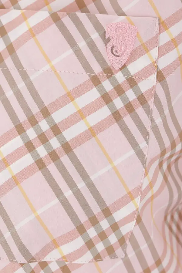 Burberry Logo Embroidered Checkered Shirt - Fluff Color